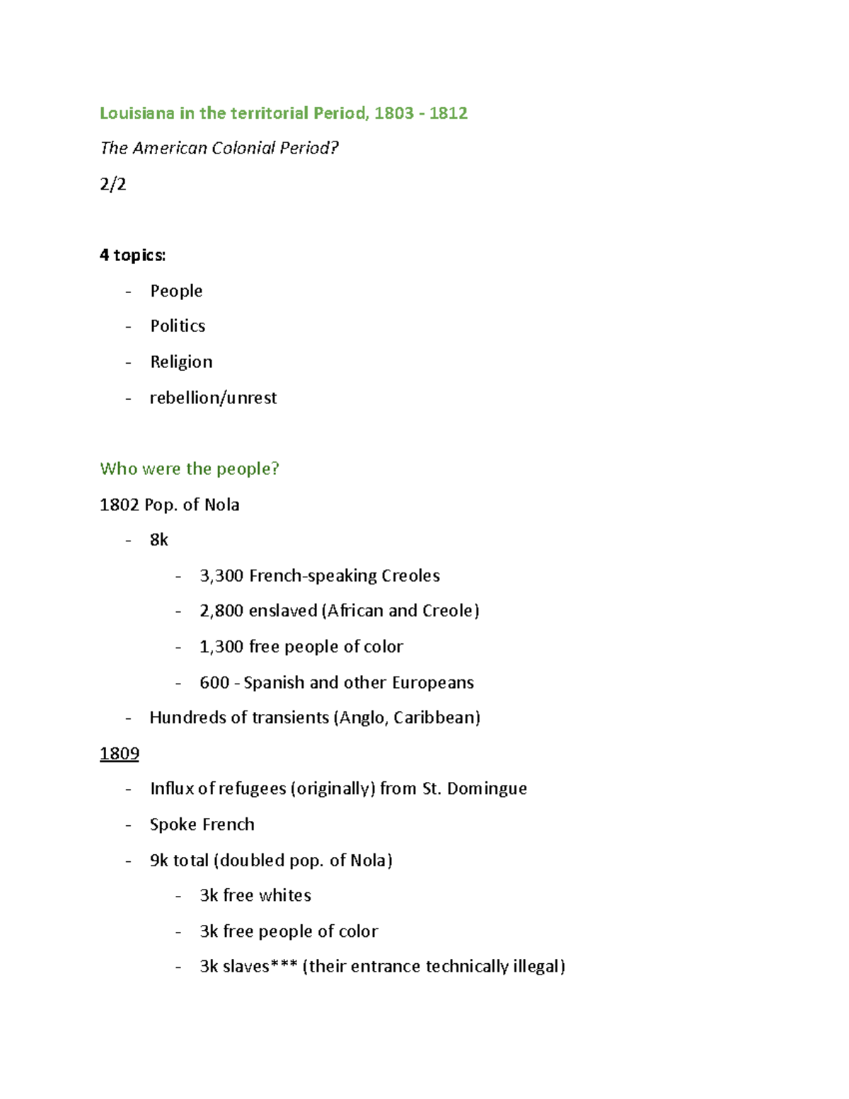 Louisiana History Lecture 5 - Louisiana in the territorial Period, 1803 ...