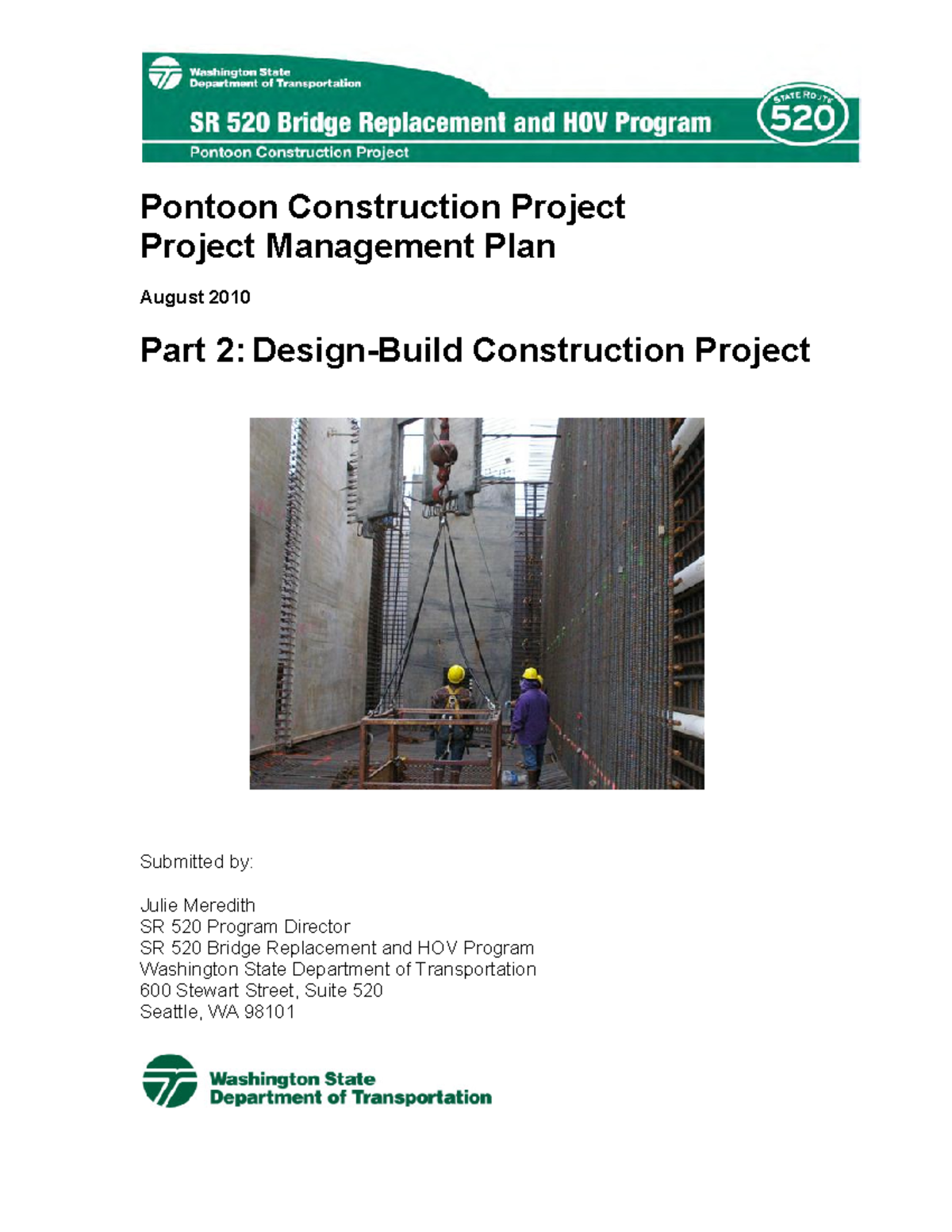 Example Plan sr520 pontoon pmp final pt2 0810 - Pontoon Construction ...
