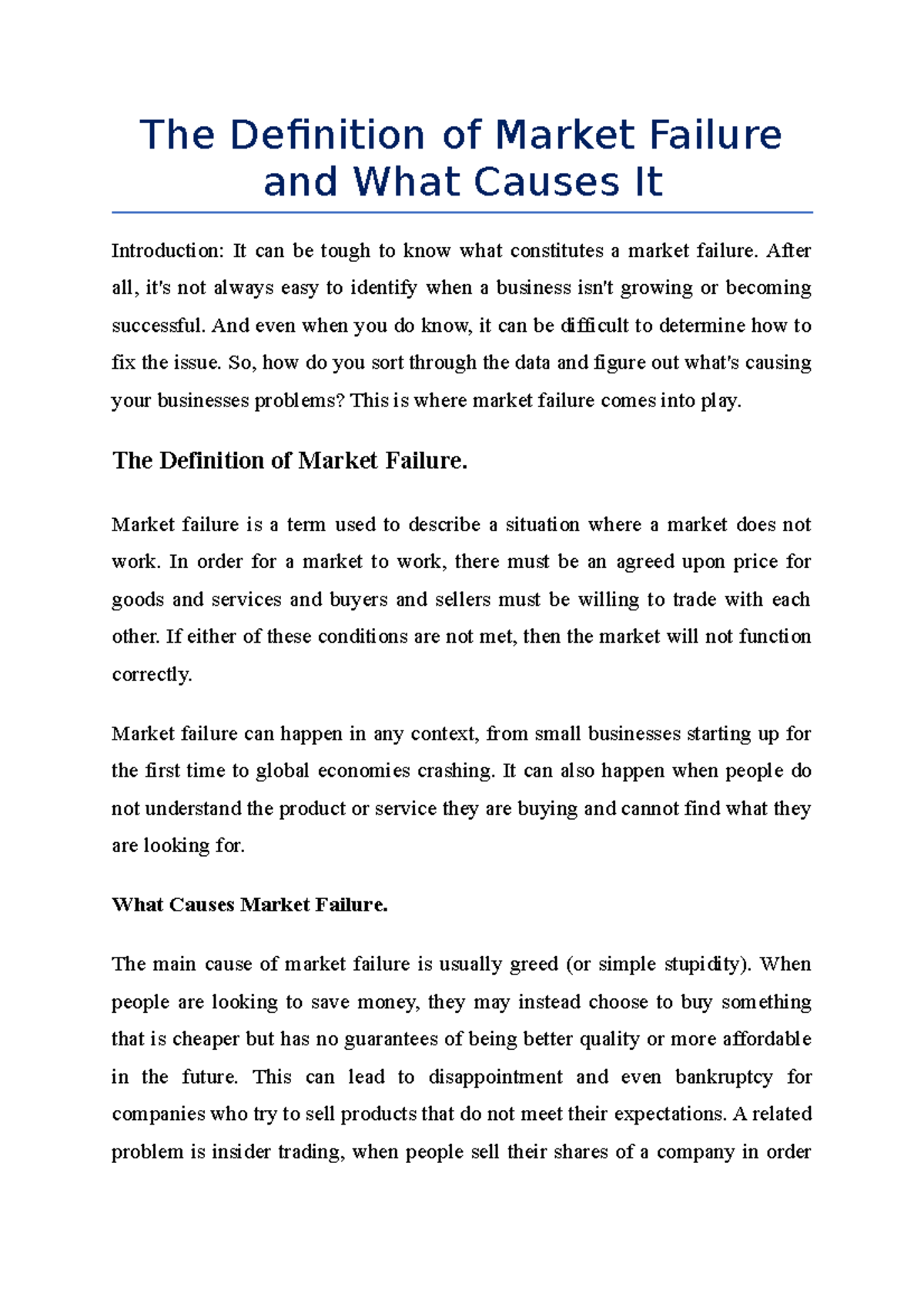 The Definition Of Market Failure And What Causes It The Definition Of the-definition-of-market-failure-and-what-causes-it-the-definition-of