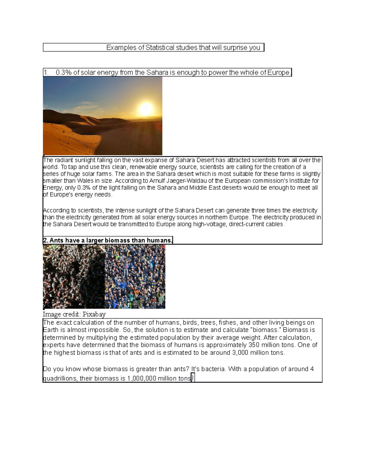 Statistical studies EXamples from the internet update - Examples of ...