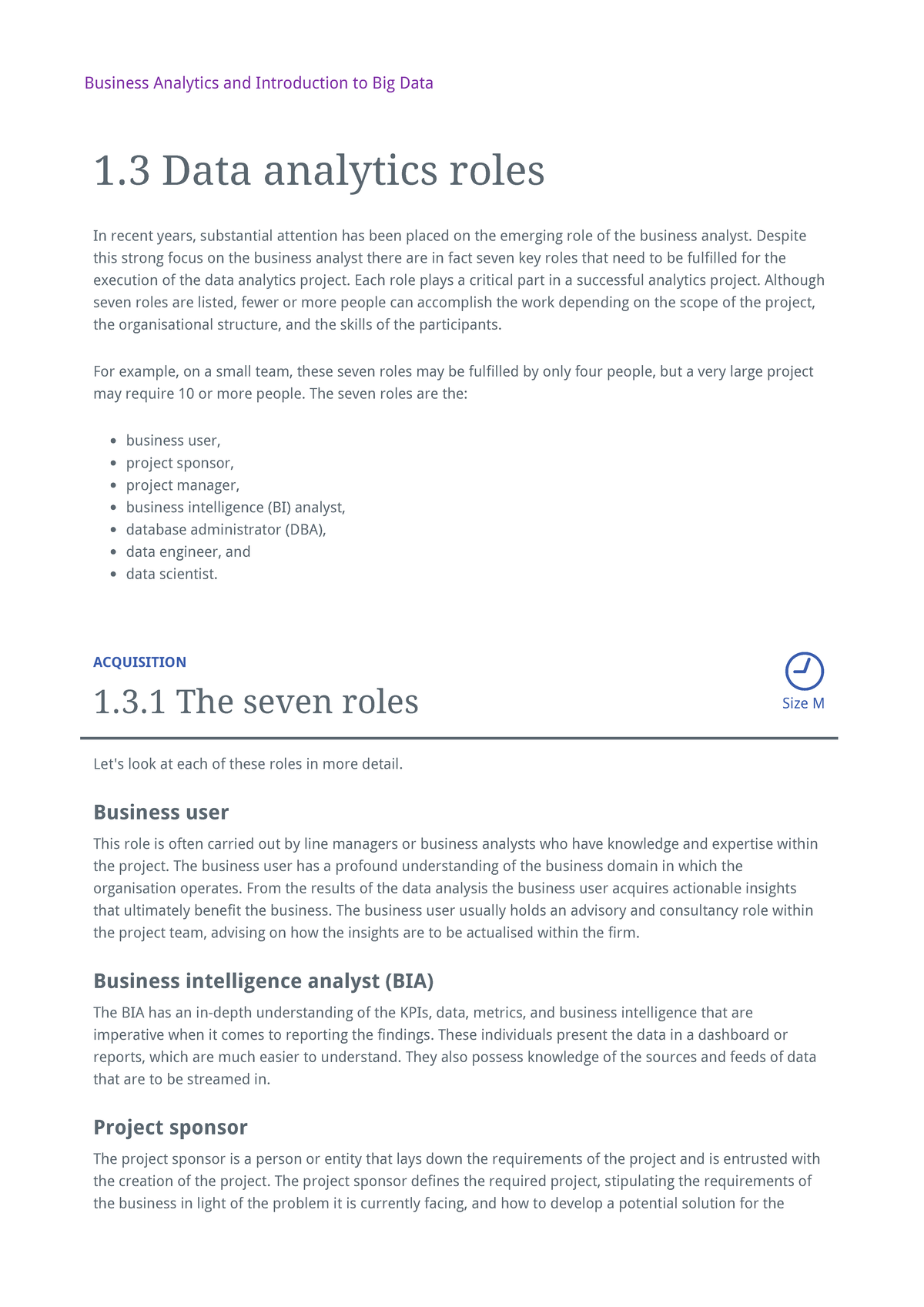 Data analytics roles - Notes - In recent years, substantial attention ...