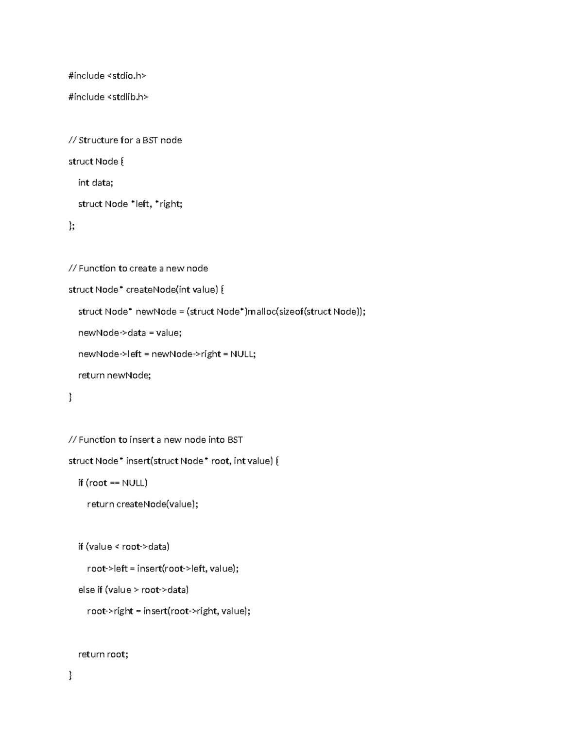 BX4001 Ex - #include #include // Structure for a BST node struct Node { - Studocu