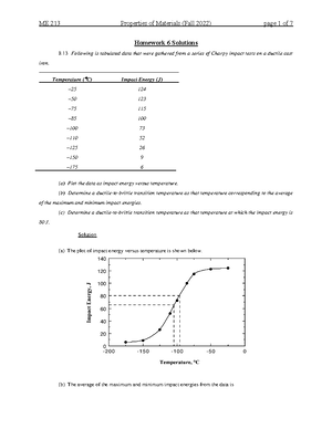 Hw4soln F22 - Homework solutions from week 4 - Homework 4 Solutions 6 A ...