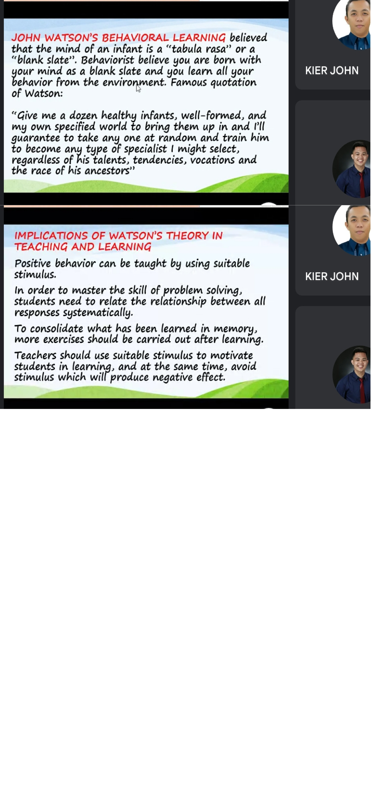 [PPT Slide] John Watson's Behavioral Learning - The Child and ...