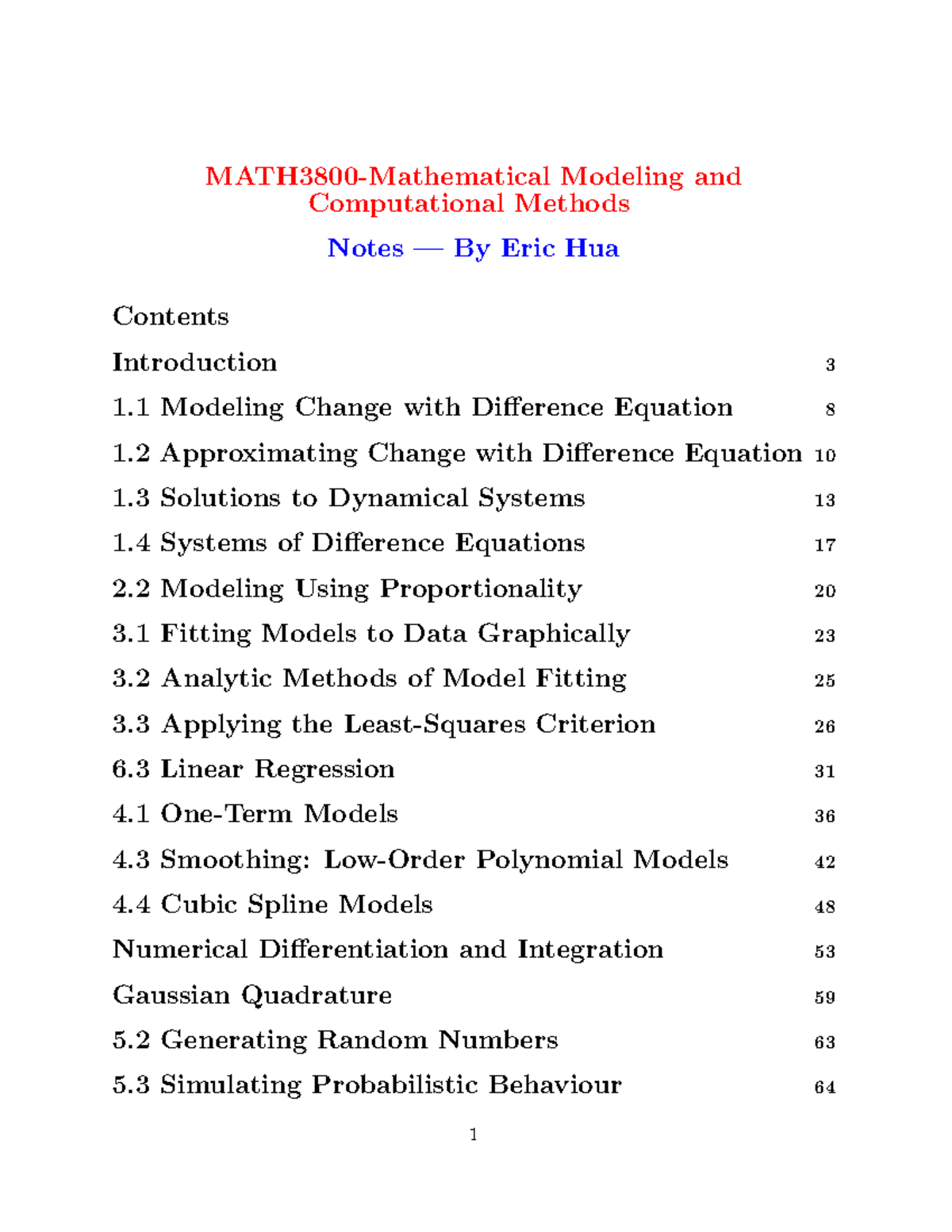 Math3800notes Lecture Notes Full Course Warning Tt Undefined Function 32 Warning Tt