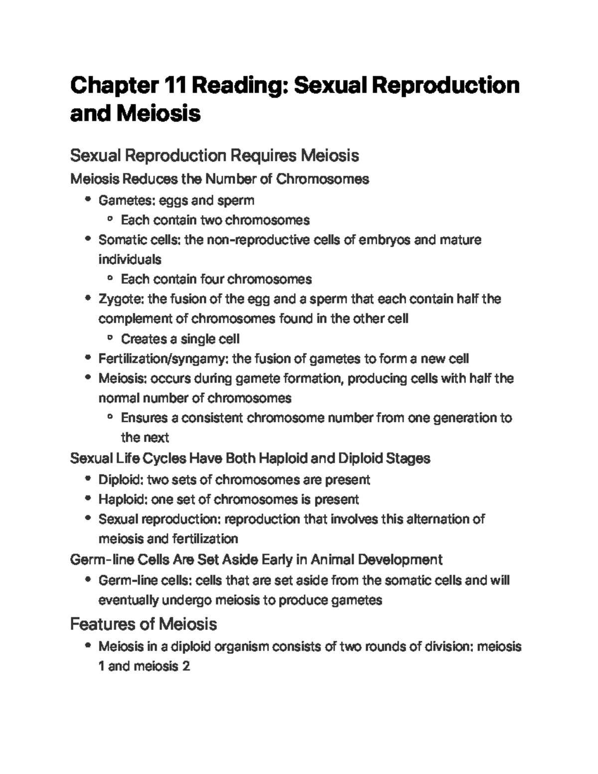 Chapter 11 Reading Sexual Reproduction and Meiosis - C h a p te r 1 1 ...