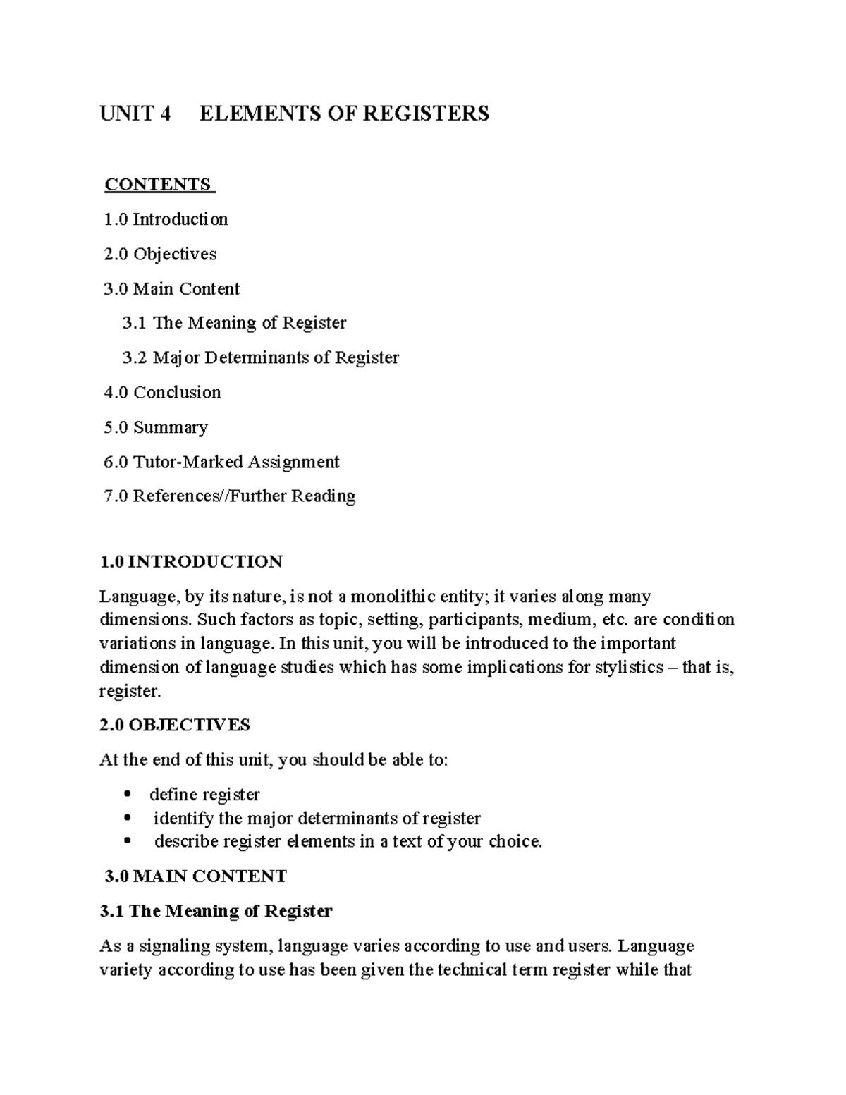 ENG 411- Elements OF Registers 3 - UNIT 4 ELEMENTS OF REGISTERS ...