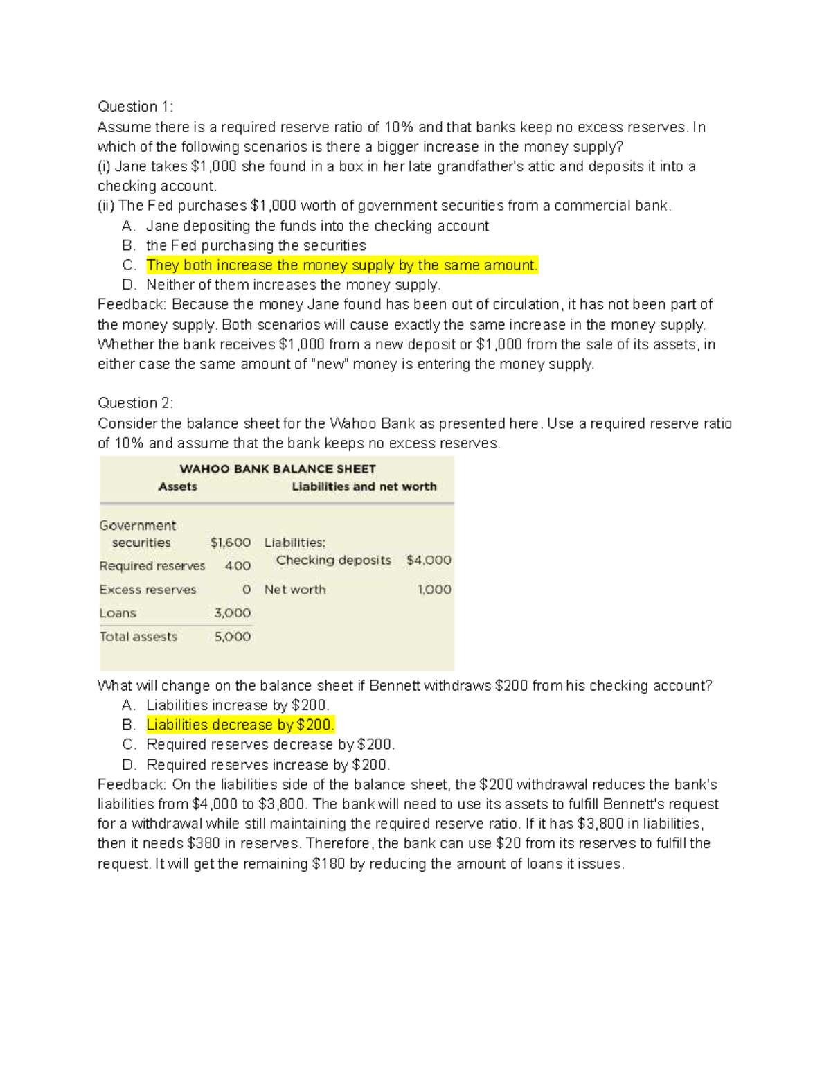 Chap. 30(17)- Money and the Federal Reserve HW - Assume there is a ...
