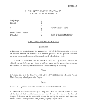 Interrogatory - IN THE UNITED STATES DISTRICT COURT FOR THE DISTRICT OF ...