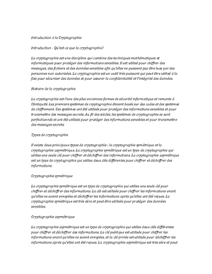 Cryptography and Information Security;;;;;;;;; Notes de cours ...