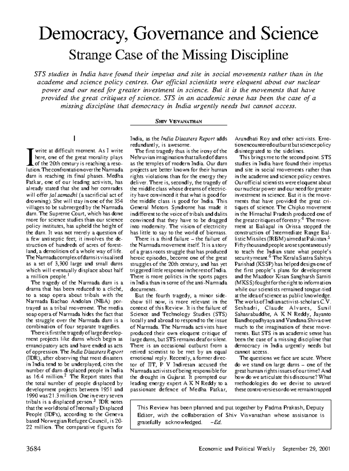 Democracy Governance and Science - Democracy, Governance and Science ...