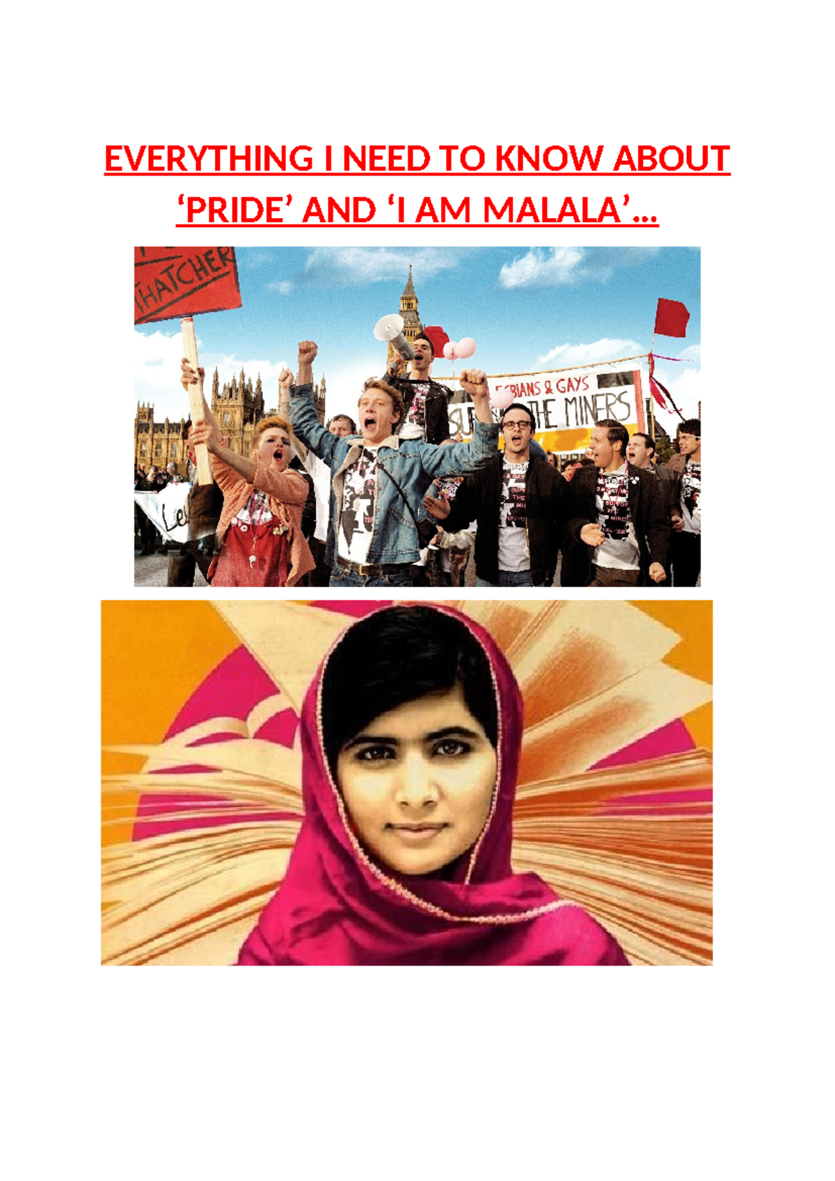 Everything I NEED TO KNOW About Malala and Pride - EVERYTHING I NEED TO ...