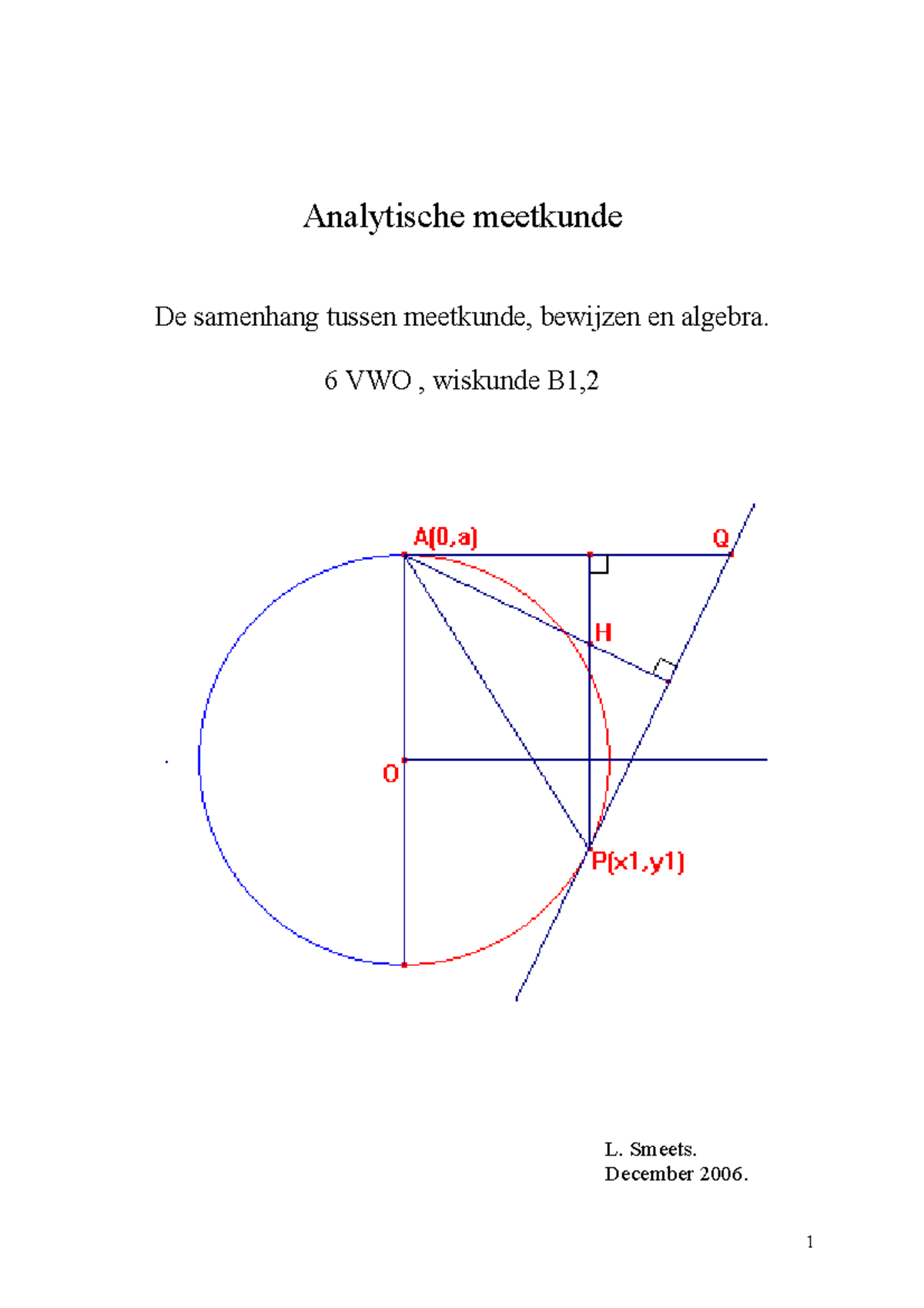 Analytische meetkunde LSmeets - Analytische meetkunde De samenhang ...