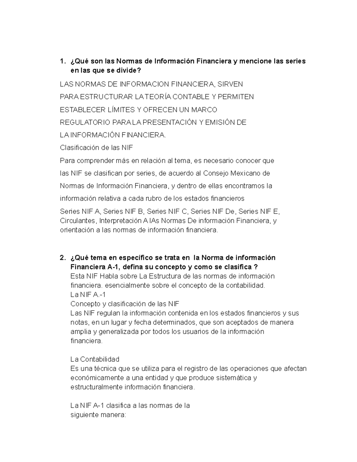 NIF puntos 1-4 - nias 1-4 - 1. ¿Qué son las Normas de Información ...