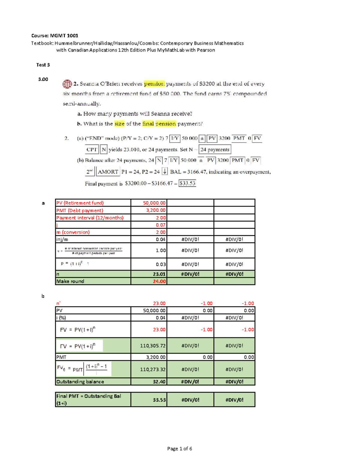 BM - Test 3-1 - BM-Test 3.1 - Course: MGMT 1001 Textbook: Hummelbrunner ...
