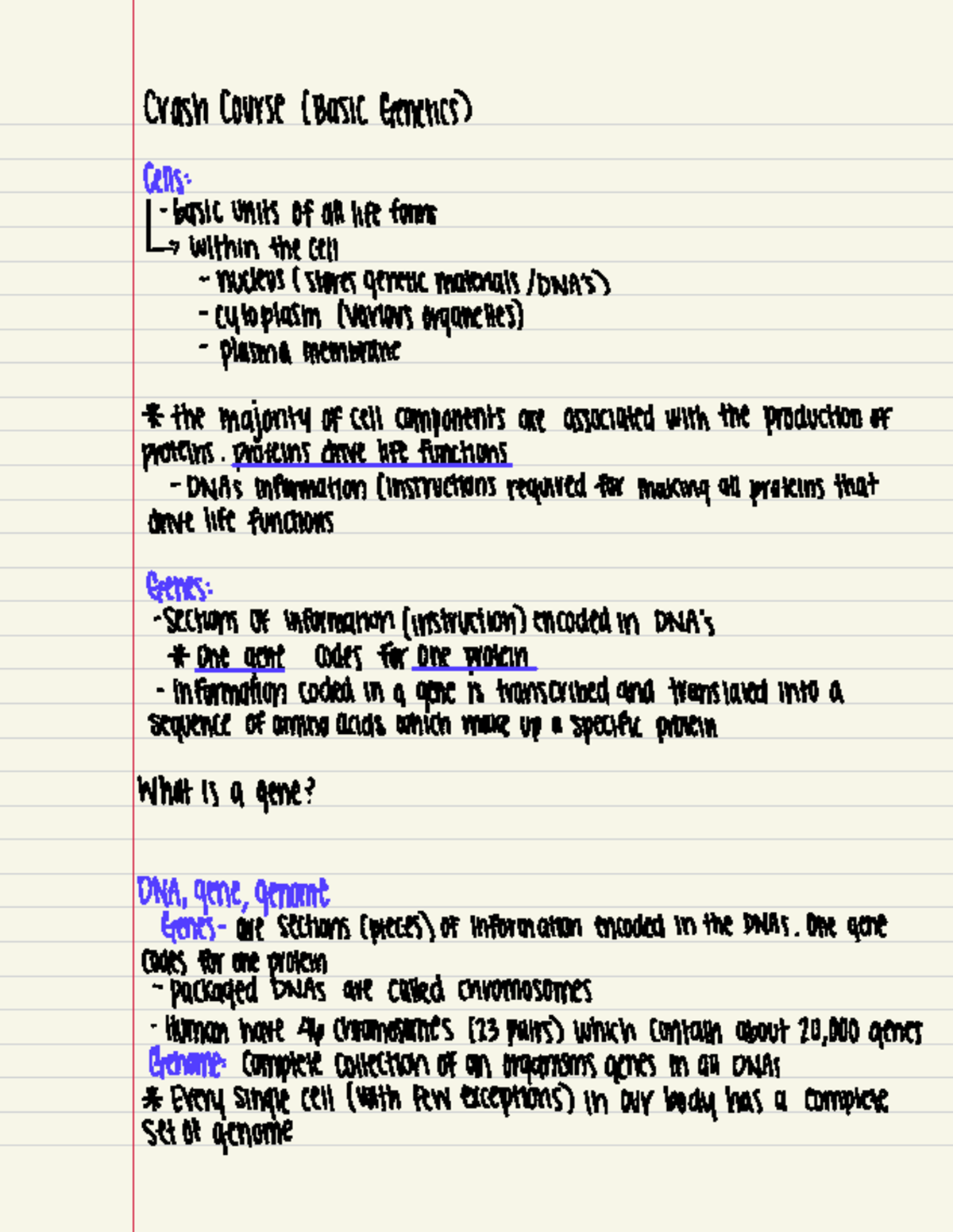 Bio 1 Lecture- Genetics - Crash course (BASIC Genetics CellS: -basic ...