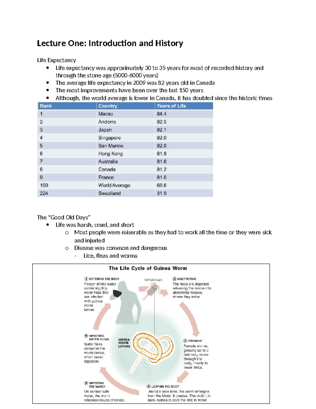 BPS1101 Notes - Lectures 1-9 - Lecture One: Introduction and History ...