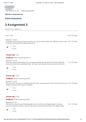FAC1503 Assignment 1 2021 aa - Question 1 of 39 3 Points Please match ...