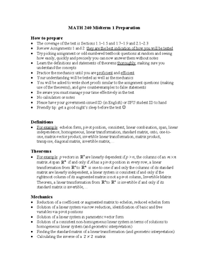 midterm 2 practice - Review exercises for Midterm 2. Michael Monagan These review exercises are ...