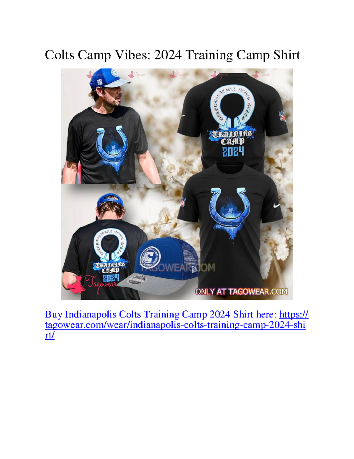 Colts Camp Vibes 2024 Training Camp Shirt - BU430 - Studocu