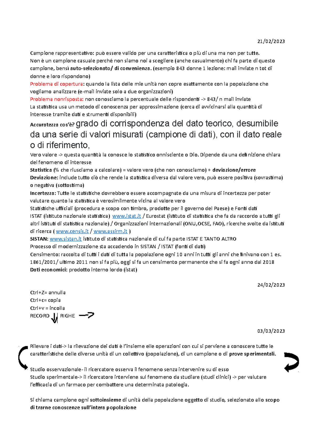 Appunti Data analysis per primo esonero - 21/02/ Campione rappresentativo: può essere valido per ...