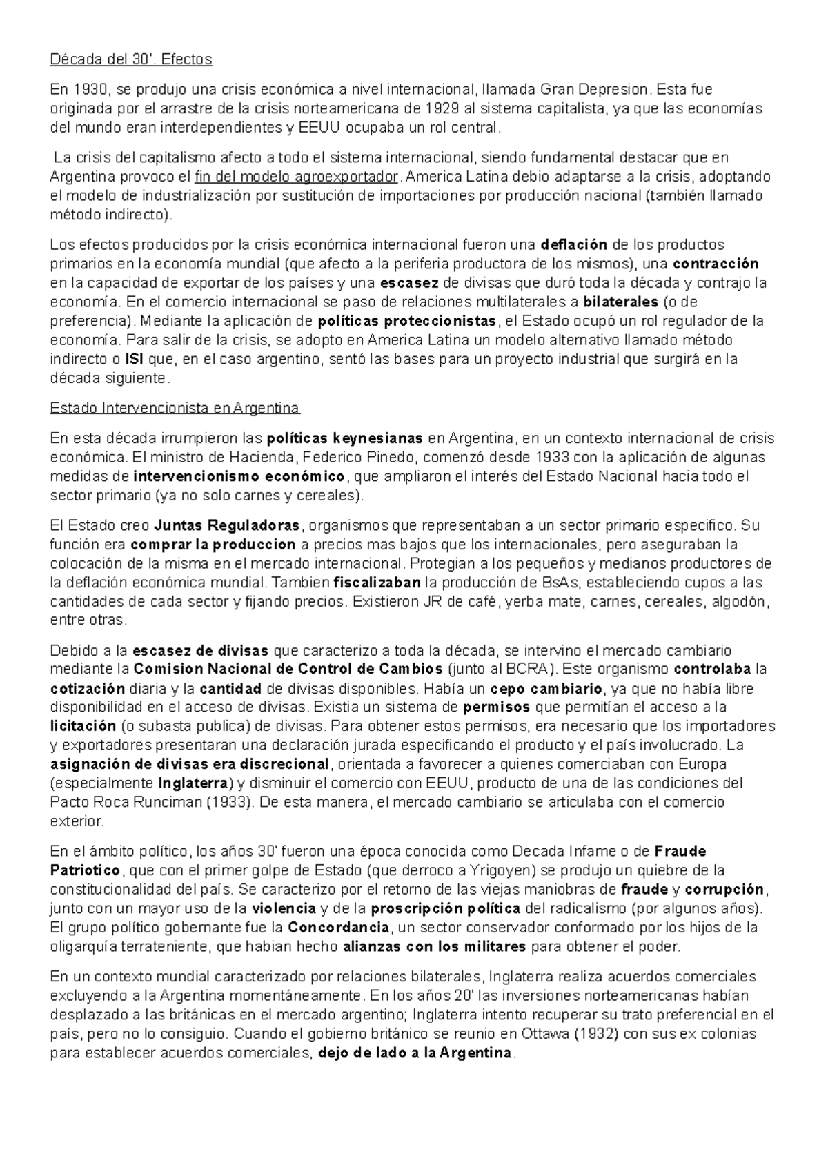 Estado Interventor de los 30' - Historia Econ Soc Y Cont - UNLaM - Studocu