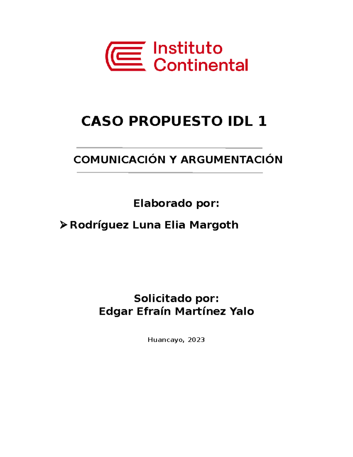 CASO I- tesis implícita y explicita - CASO PROPUESTO IDL 1 COMUNICACIÓN ...