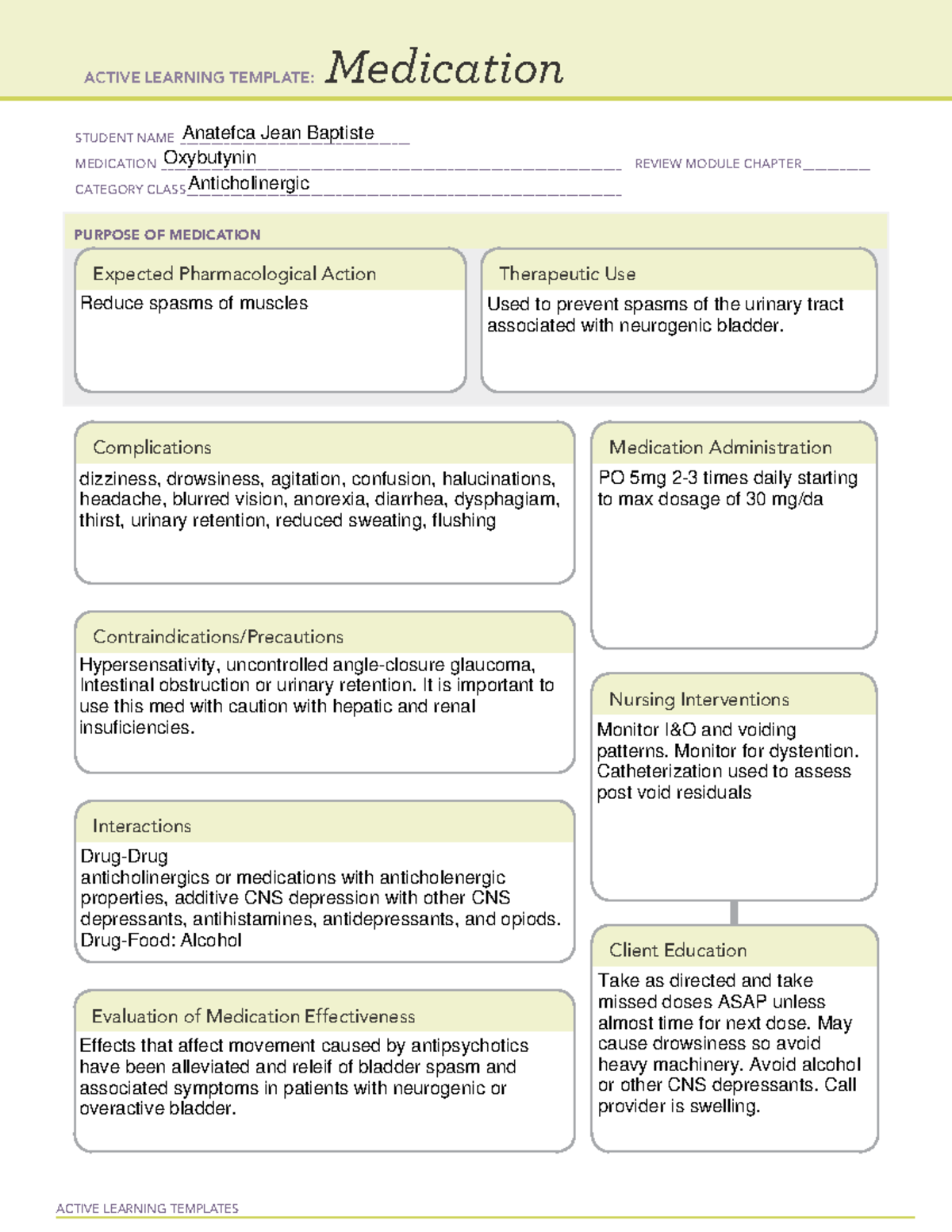 MED 2 - These are ATI medication templates for psych drugs. Use it for ...