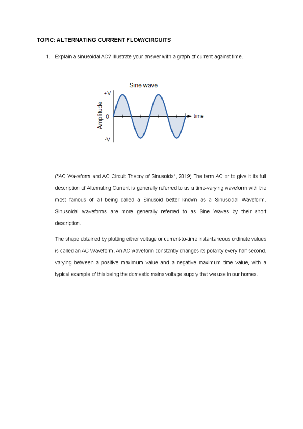 Alternating Current Flow - TOPIC: ALTERNATING CURRENT FLOW/CIRCUITS ...