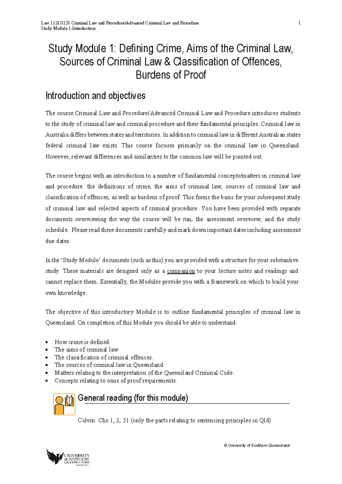 Module 01-Intro, aims and defs (2021) - Study Module 1: Defining Crime ...