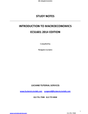 ECS1601 Chapter 5 Summary - ECS1601 - Studocu