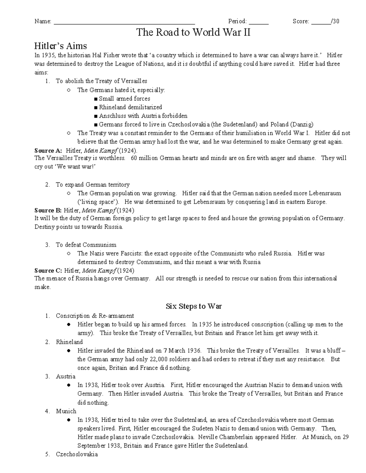 Copy of Road to WWII Sourcework student copy - Name