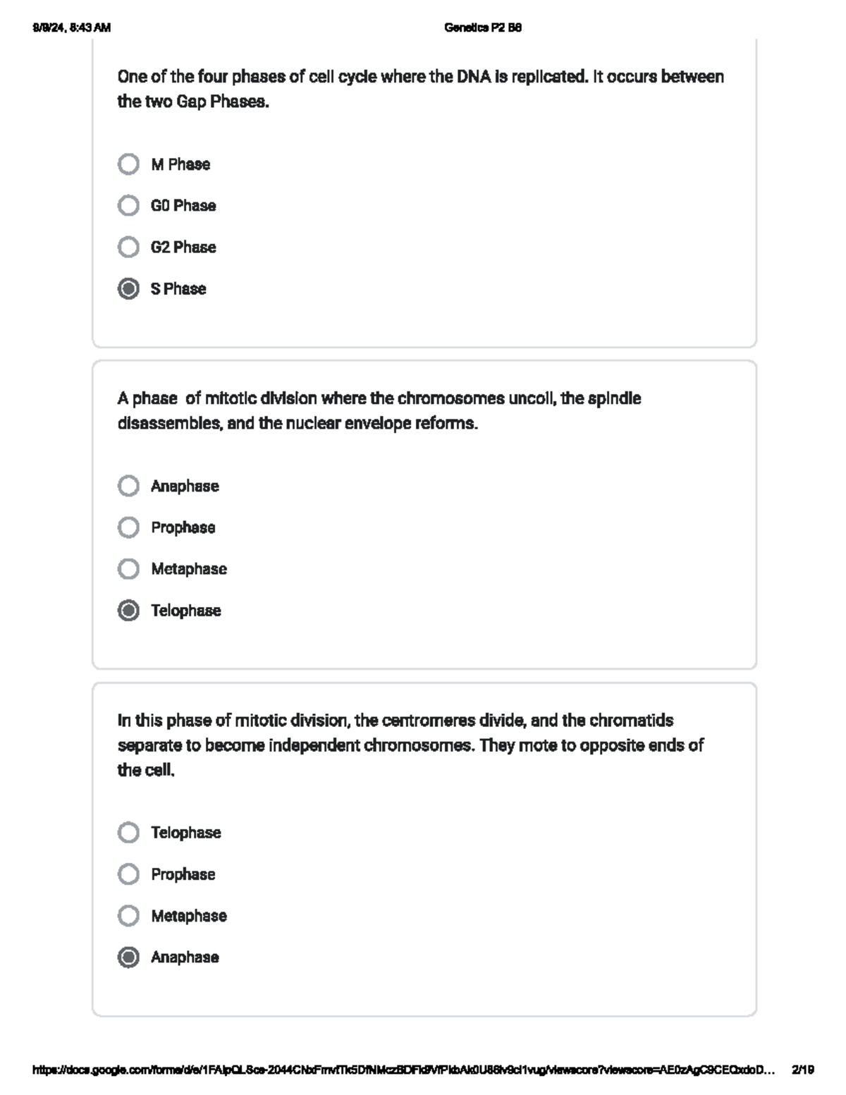 Genetics p2 - It occurs between the two Gap Phases. M Phase GO Phase G2 ...