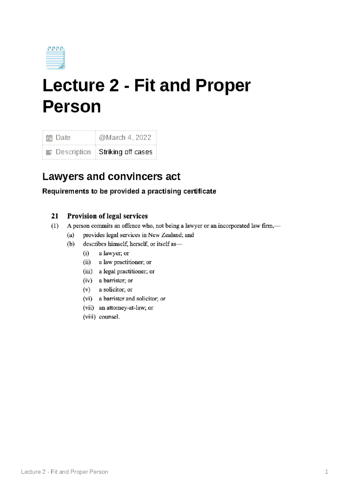 Lecture 2 - Fit and Proper Person - 🗒 Lecture 2 - Fit and Proper Person ...