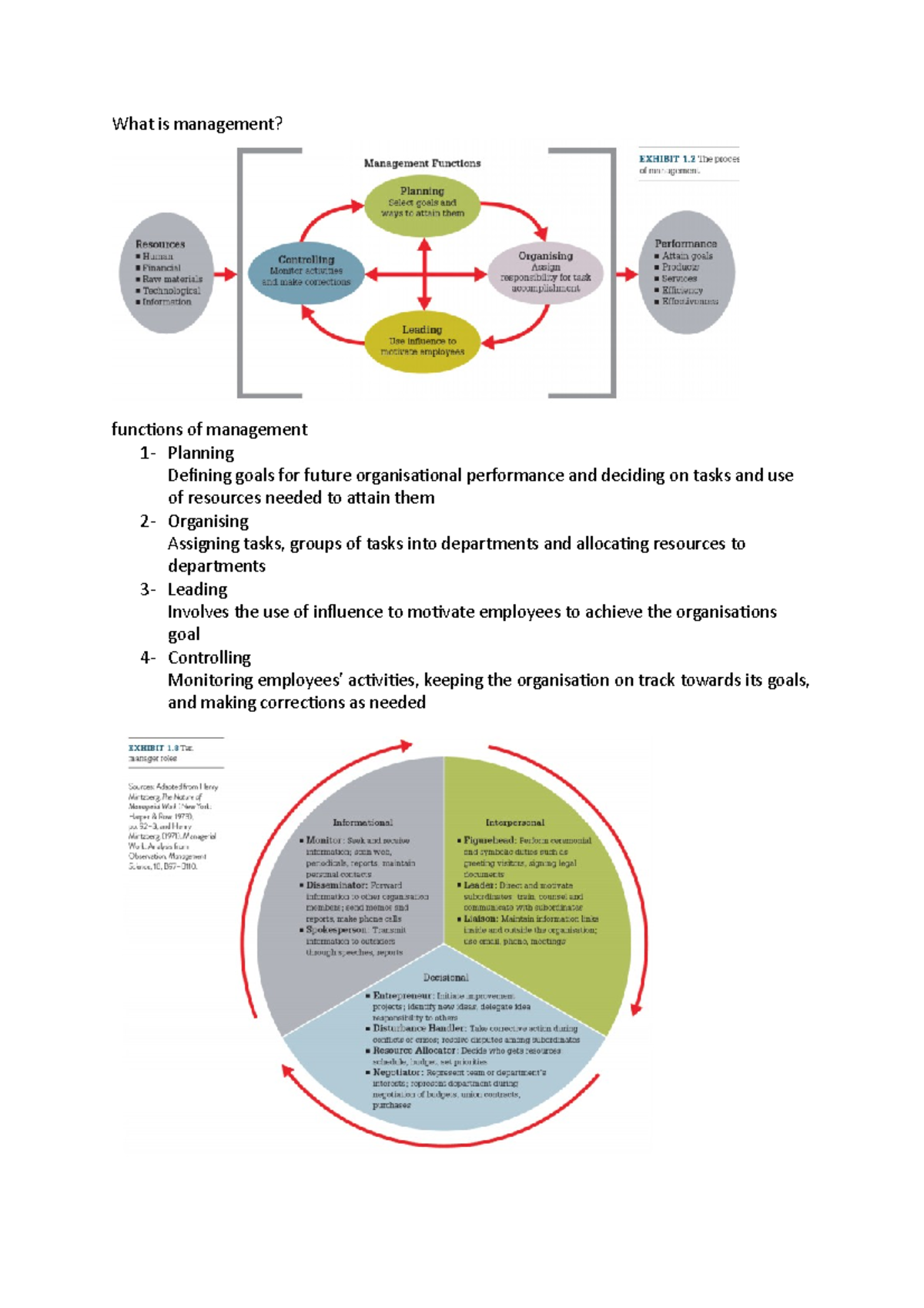 MGMT-FULL- Notes - What is management? functions of management 1 ...