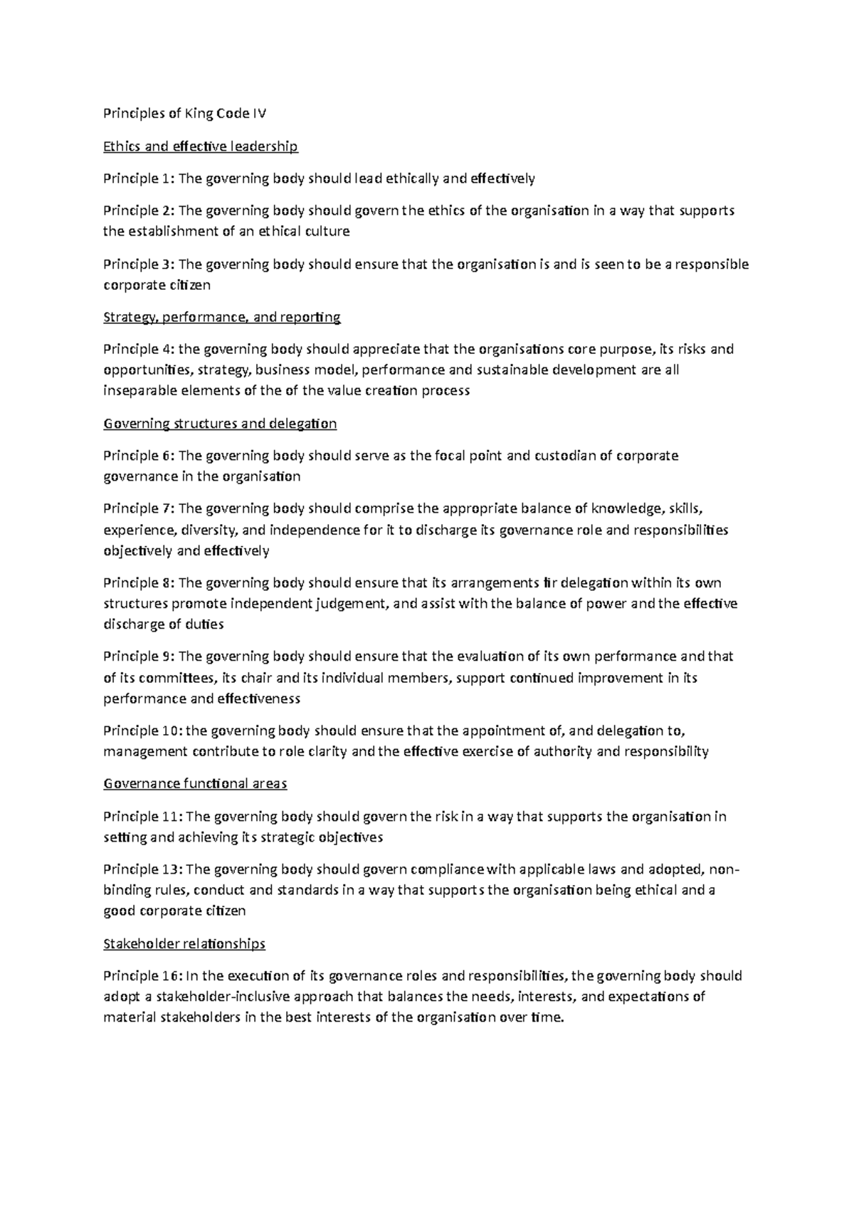 Principles of King Code IV - Principles of King Code IV Ethics and ...