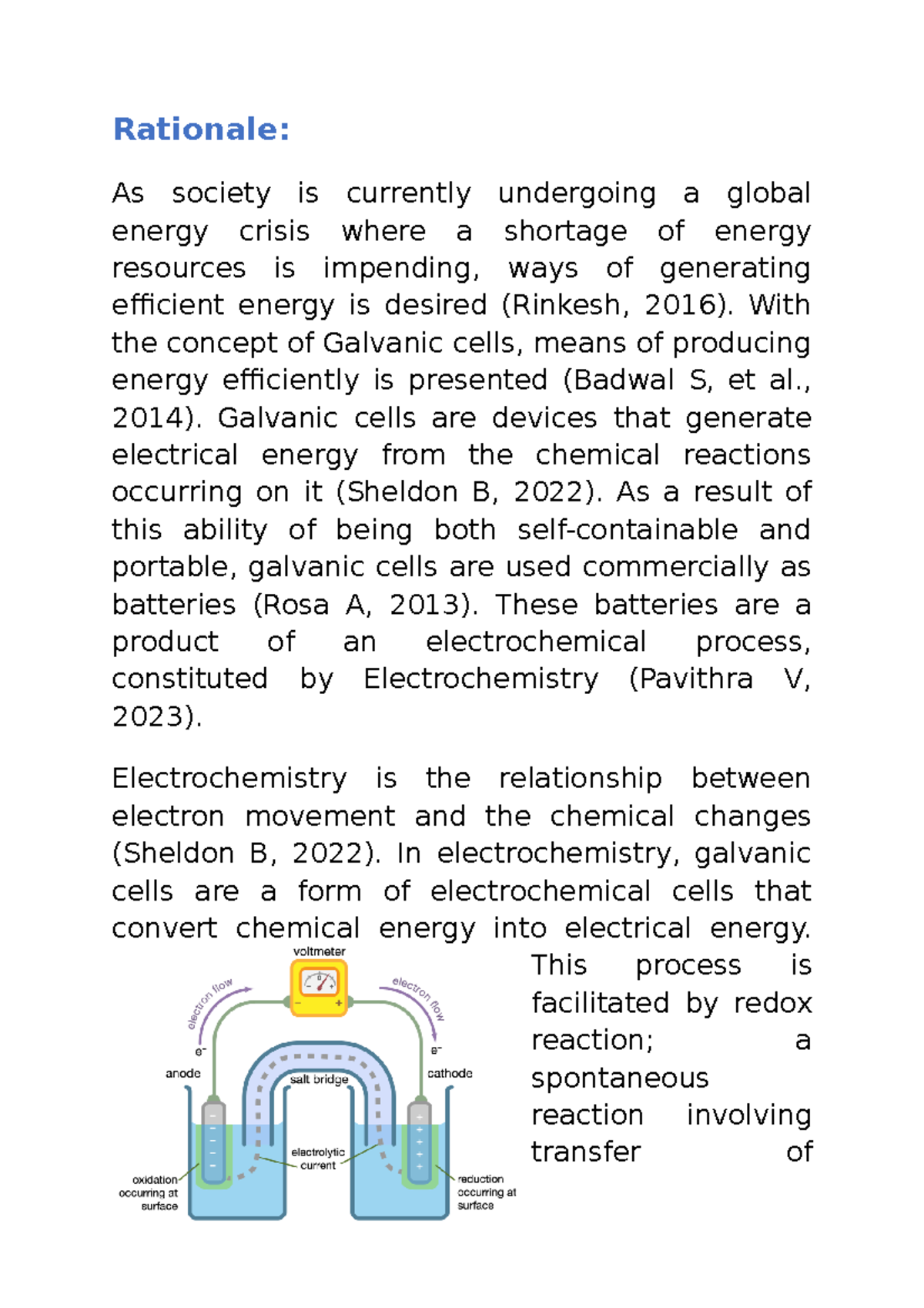 IA2 Chemistry Final - Rationale: As society is currently undergoing a ...