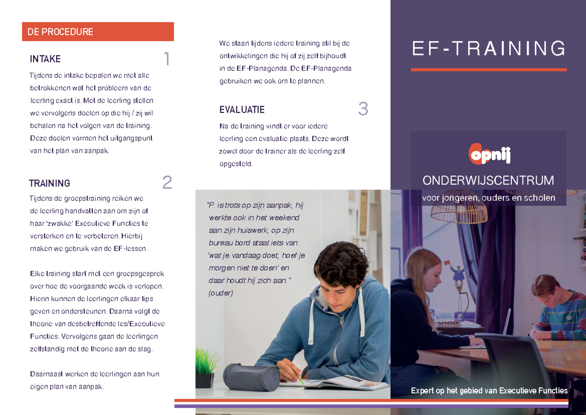 Folder-ef-training - Training - INTAKE Tijdens de intake bepalen we met ...