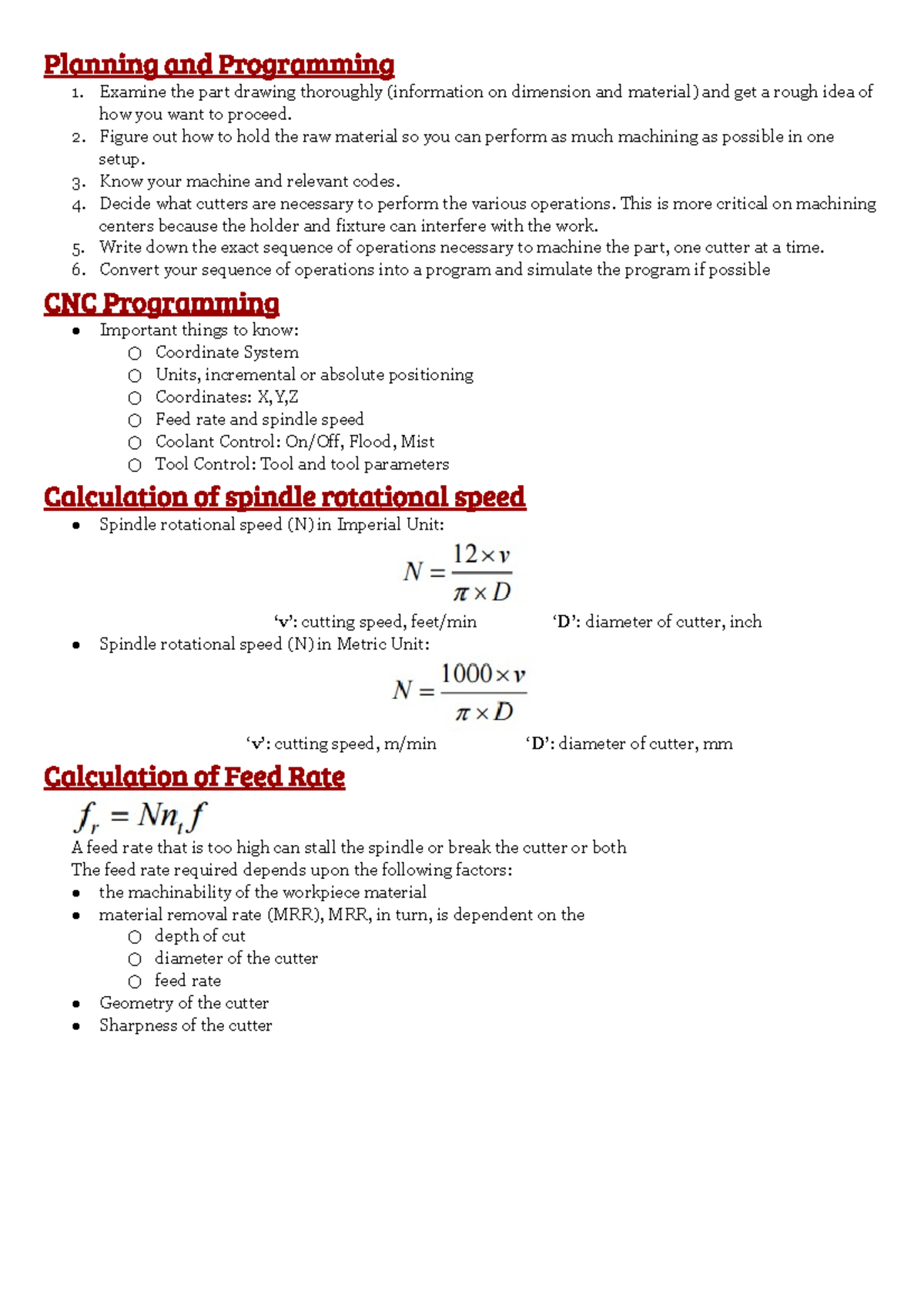 Week 4 Notes (Manufacturing) - Planning and Programming 1. Examine the ...