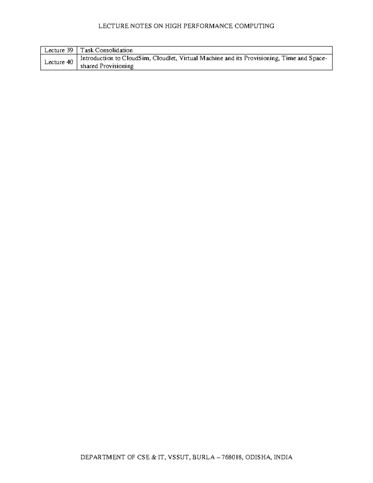 HIGH Performance Computing - LECTURE NOTES ON HIGH PERFORMANCE ...