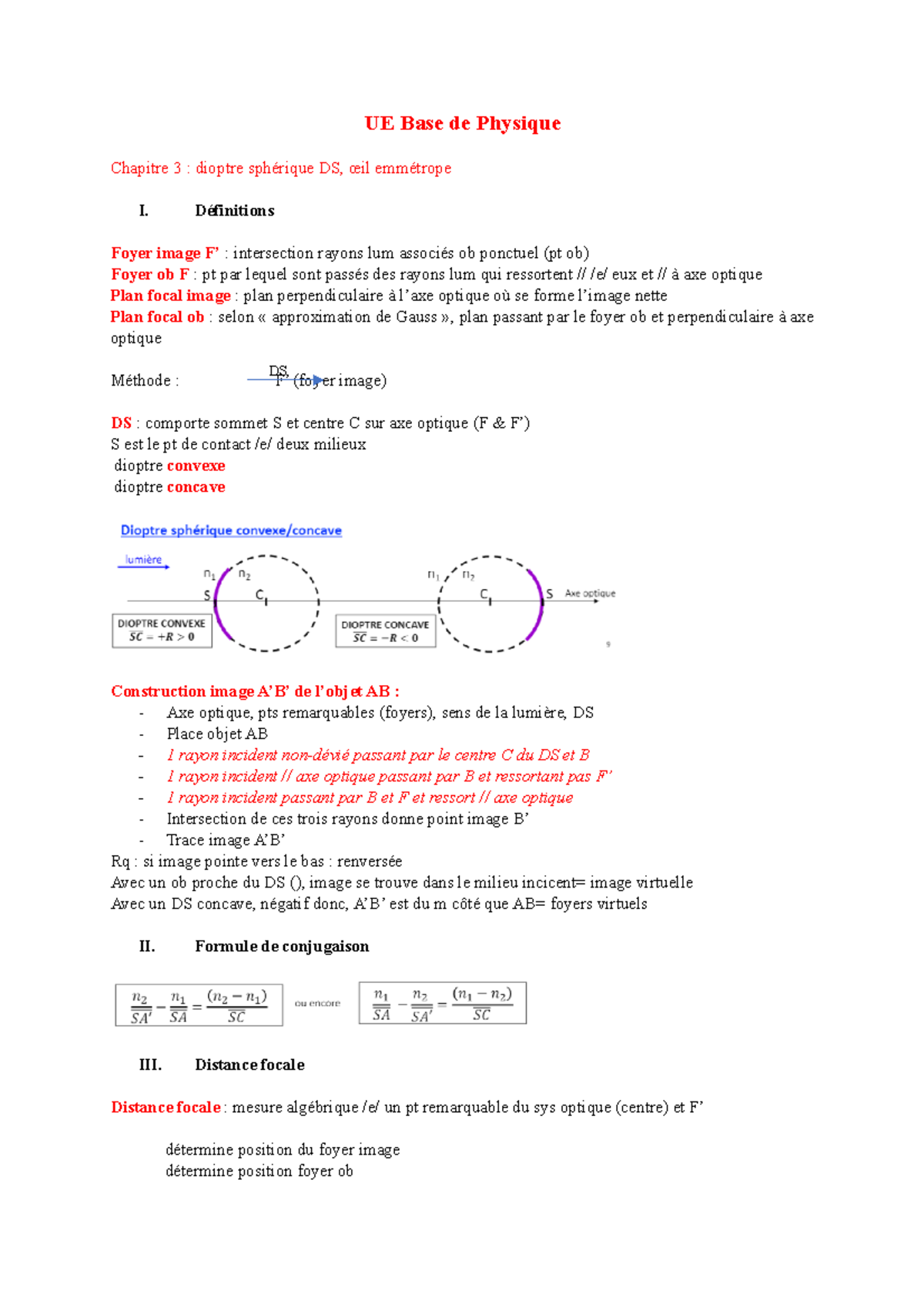 UE Base de Physique optique 3 CM - UE Base de Physique Chapitre 3 ...