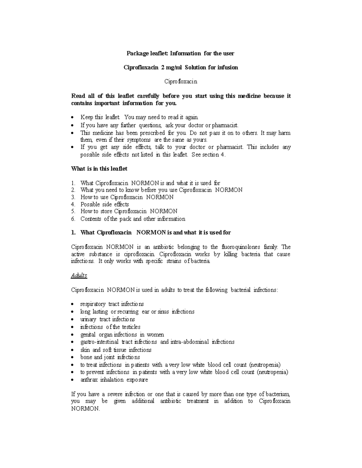 Cipro 3 - FUND - Package leaflet: Information for the user ...
