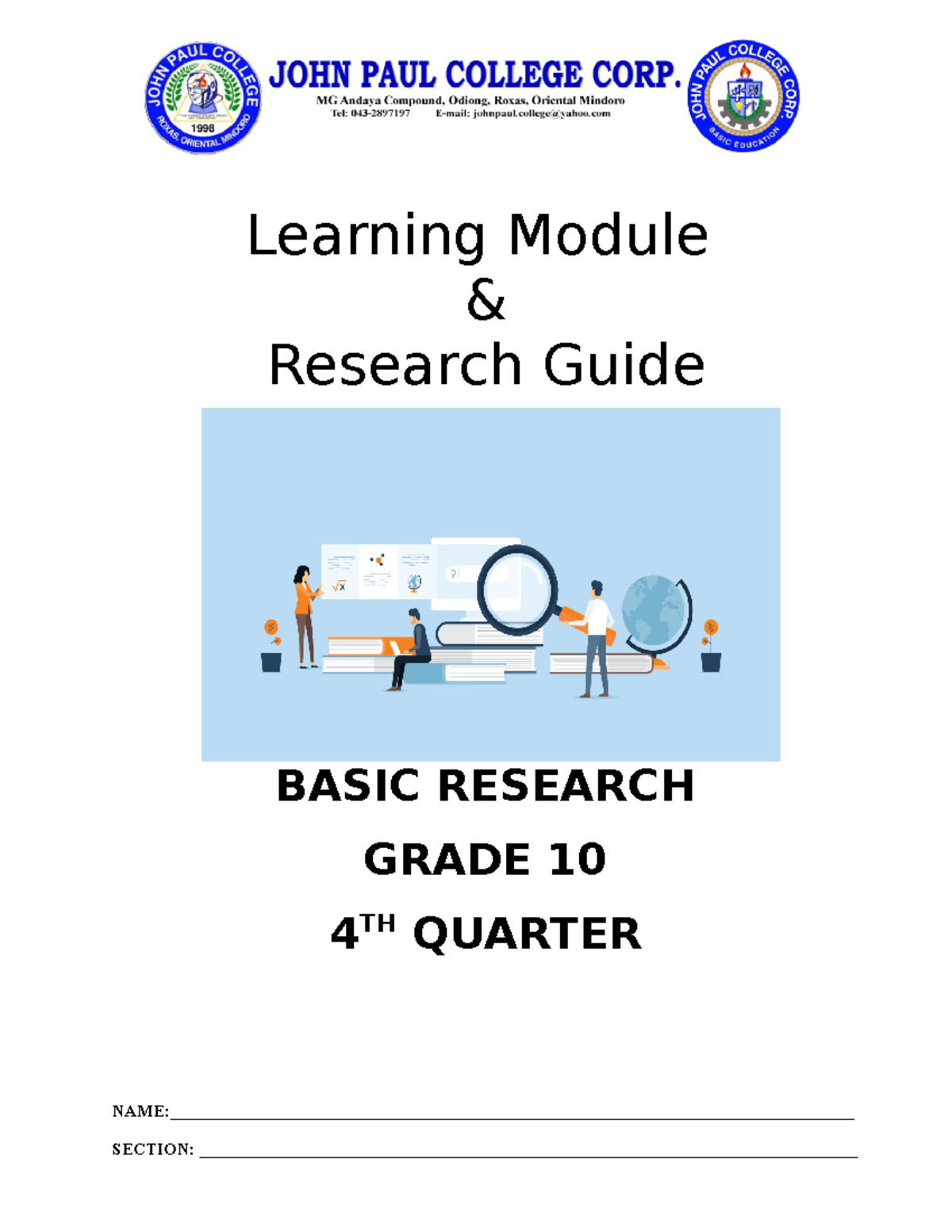 Research 4th Quarter - Learning Module aligned with MELC - Learning ...