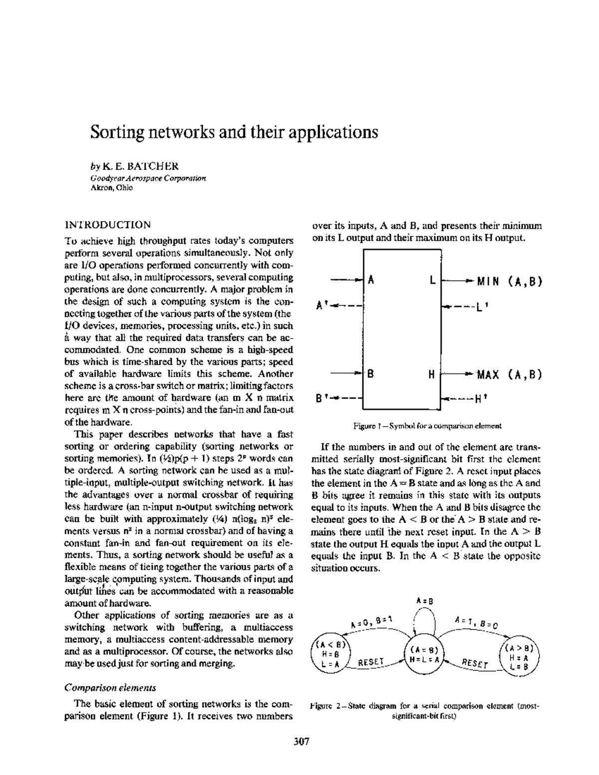 Batcher sorting protocol explained by the author himself - Sorting networks and their ...