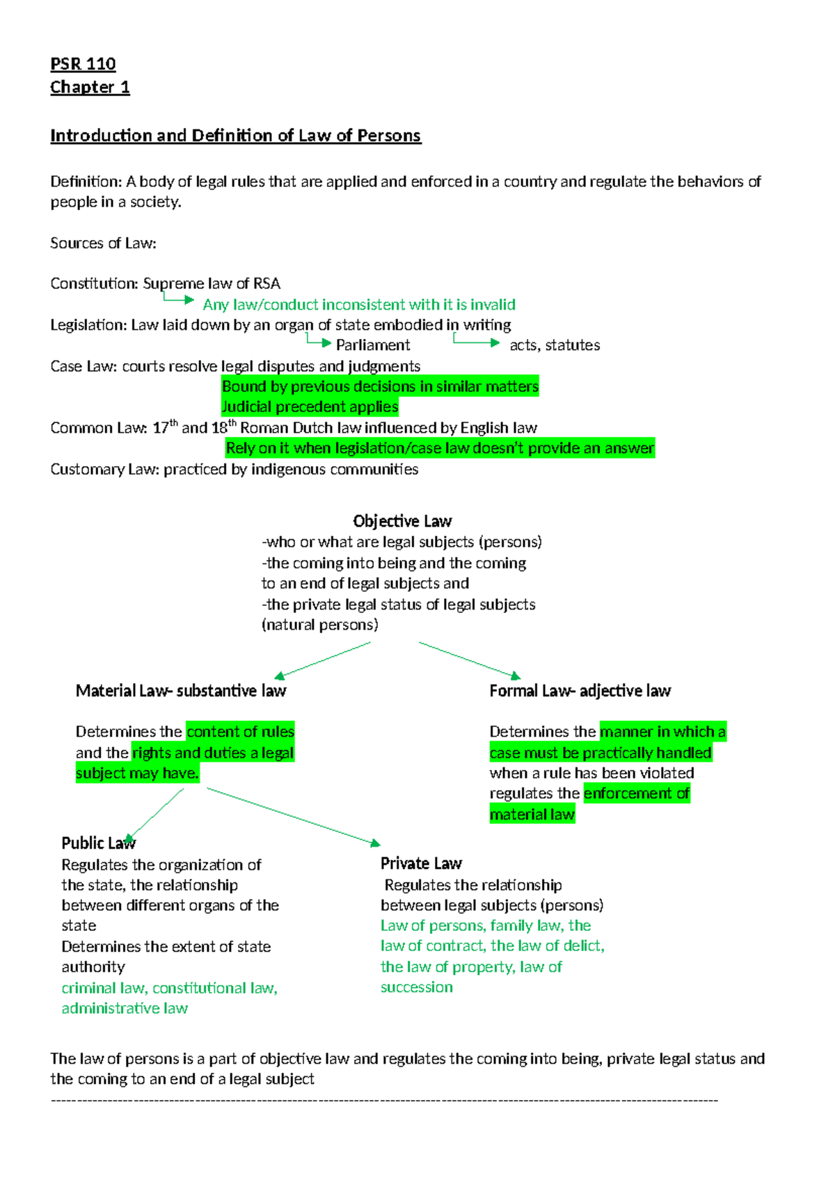 PSR 110- Chapter 1 - PSR 110 Chapter 1 Introduction and Definition of ...