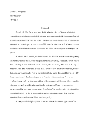 Module 3 Assignment - Module 3 Assignment - Question 1 CJC Shweta Pawar ...
