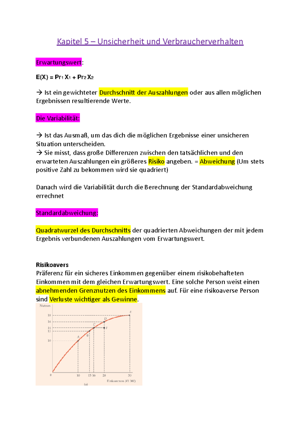 Kapitel 5 – Unsicherheit und Verbraucherverhalten - Kapitel 5 ...