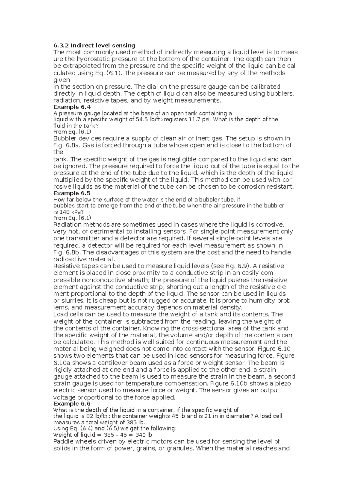 Process control applications 102 - 6.3 Indirect level sensing The most commonly used method of ...