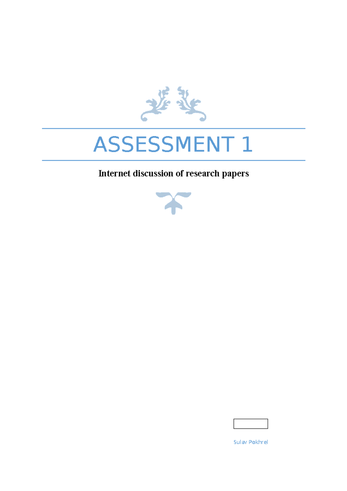 Assessment 1 main - This is Assignment. - ASSESSMENT 1 Internet ...