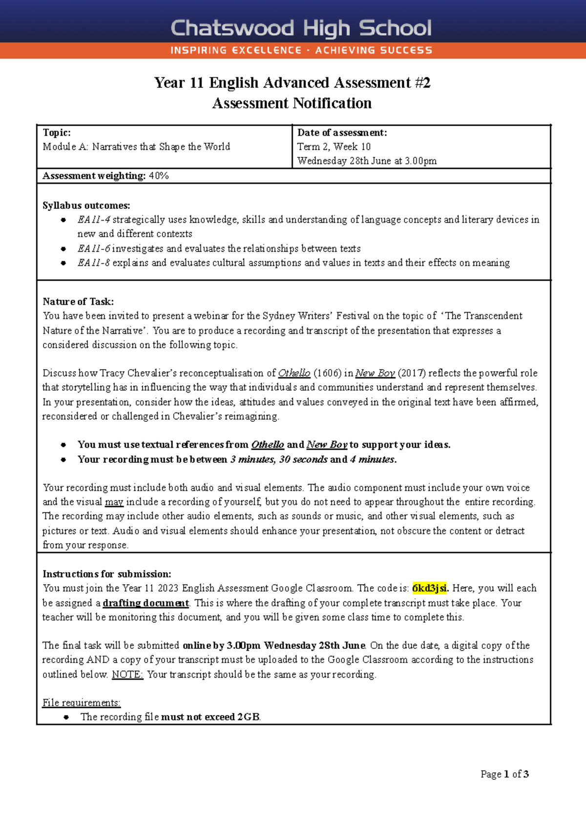Year 11 Adv Mod A Assessment Task 2023.docx - Year 11 English Advanced ...